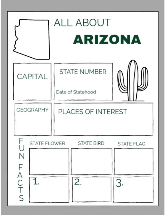 White Illustrative Arizona Heritage Flyer (us Letter) Template ...