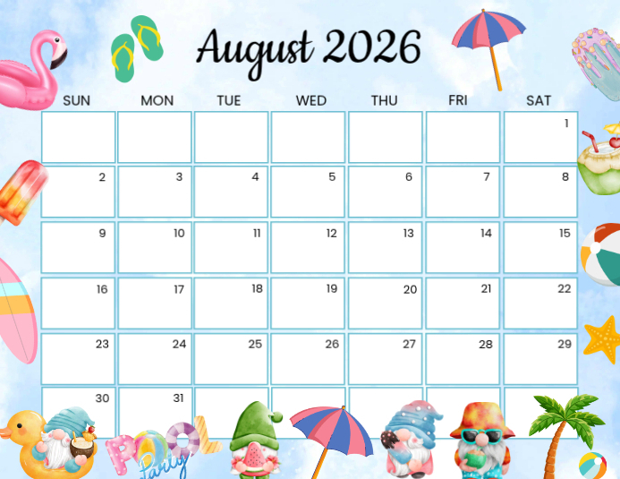 Copy of White Illustrative August 2025 Calendar Flyer (us Letter ...