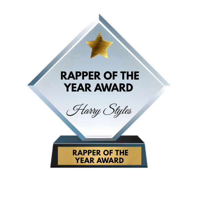White Illustrative Award for Rapper Of The Ye Template | PosterMyWall