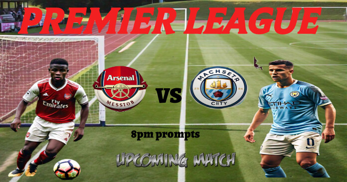 White Illustrative Bacelona And Man City Prem Template | PosterMyWall