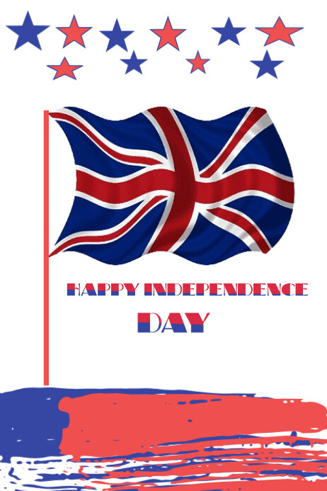 White Illustrative British Independence Poster Template | PosterMyWall
