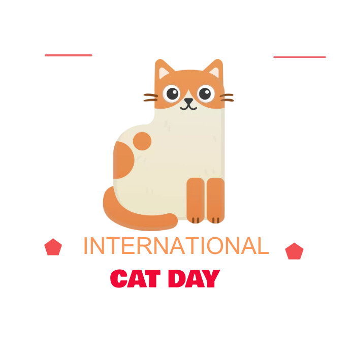 White Illustrative Cat Instagram Post Template | PosterMyWall