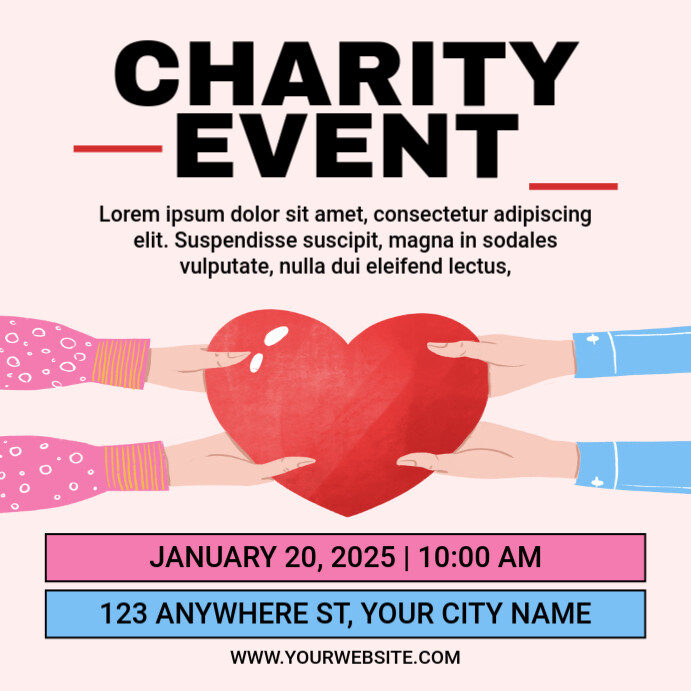 White Illustrative Charity Event Instagram Post Template | PosterMyWall