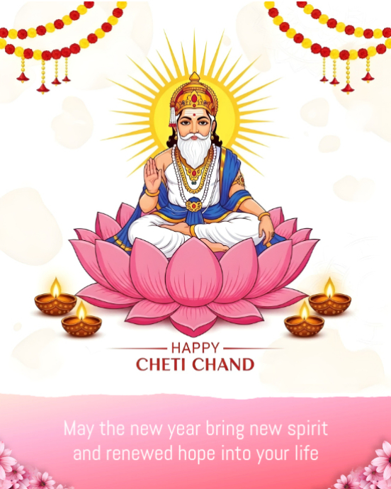 Plantilla de White Illustrative Cheti Chand Celebration Instagram ...