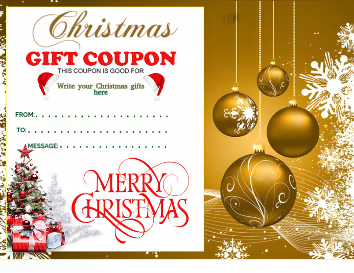 White Illustrative Christmas Coupon Card Template Flyer (us Letter ...