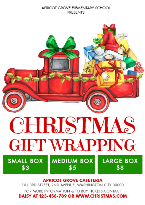 Copy of White Illustrative Christmas Gift Wrapping Flyer A4 | PosterMyWall