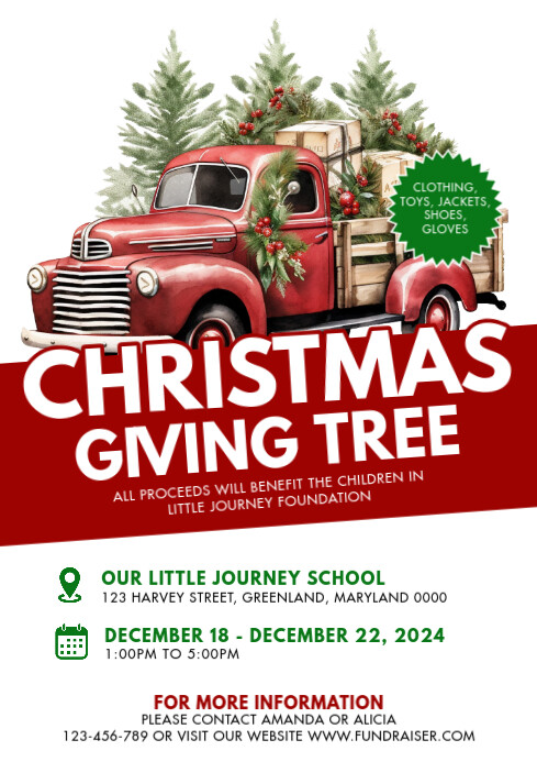 Copy of White Illustrative Christmas Giving Tree Flyer A4 | PosterMyWall