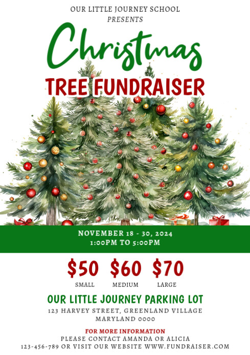 Copy of White Illustrative Christmas Tree Fundraiser Flyer A4 ...