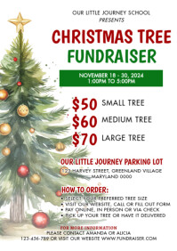 White Illustrative Christmas Tree Fundraiser Flyer A4 Template ...