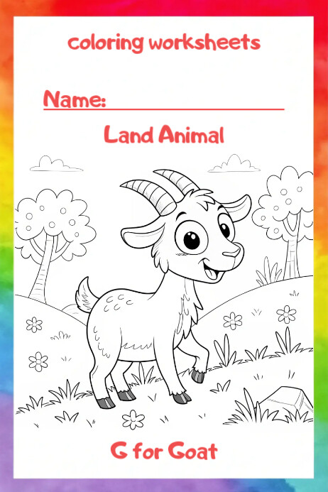 White Illustrative Coloring Worksheets Poster Template | PosterMyWall