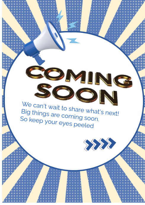 White Illustrative Coming Soon Design A4 Template | PosterMyWall