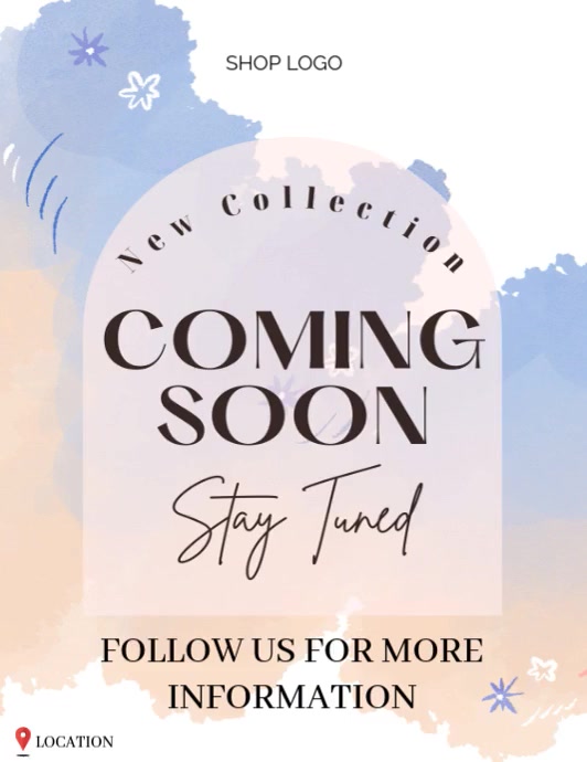 White Illustrative Coming Soon Template | PosterMyWall