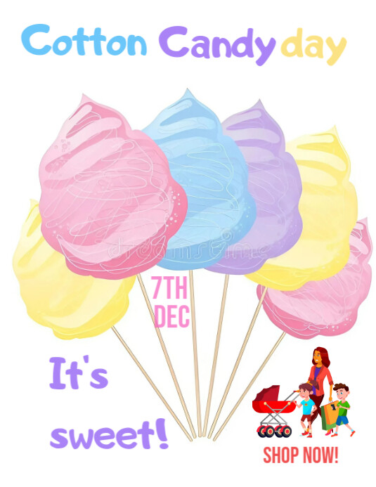 Copy of White Illustrative Cotton Candy Day Flyer (us Letter ...