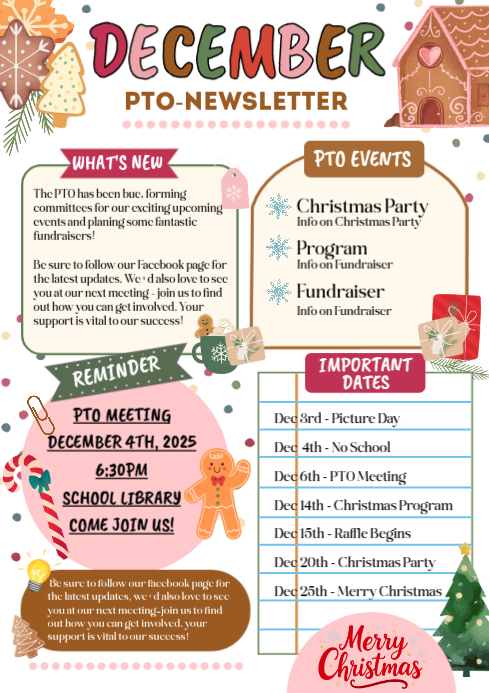 Copy of White Illustrative December Pto Newsletter A4 | PosterMyWall