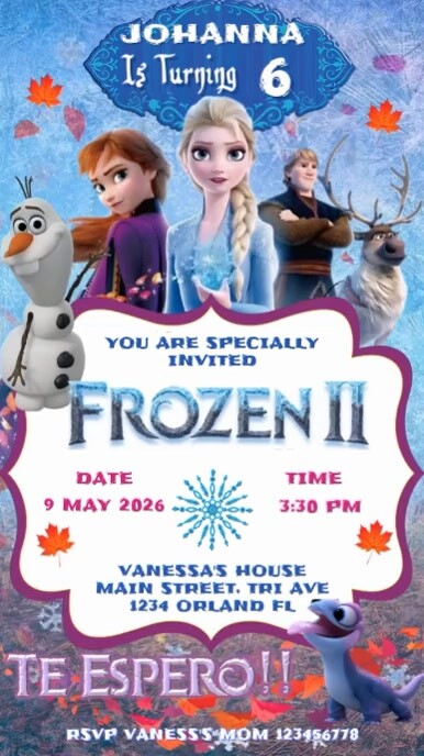 White Illustrative Disney Frozen Birthday Fl Template | PosterMyWall