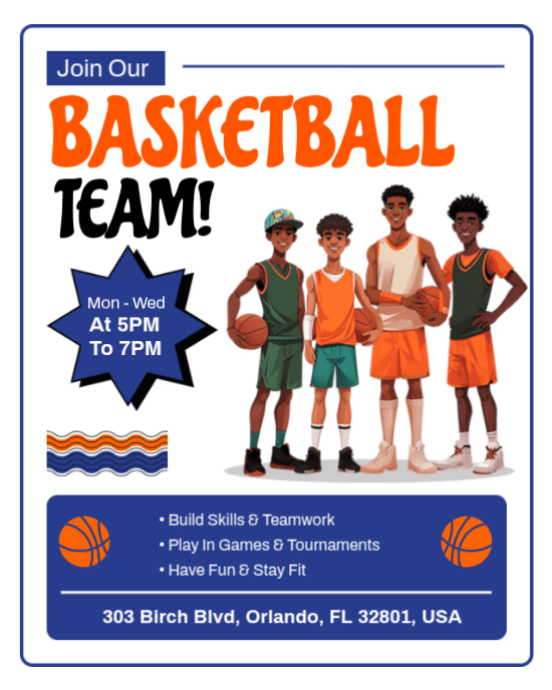 Copy of White Illustrative Dynamic Youth Basketball Team Recruitment ...
