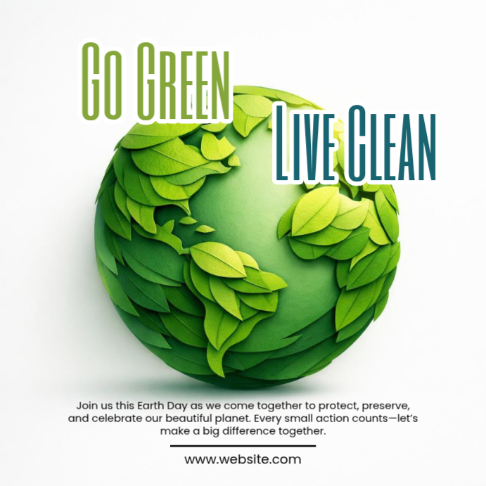 Plantilla de White Illustrative Earth Day Celebration Square | PosterMyWall