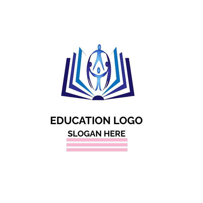 White Illustrative Education Logo Logo Template | PosterMyWall