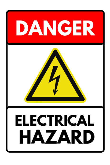 Copy of White Illustrative Electrical Hazard Poster | PosterMyWall