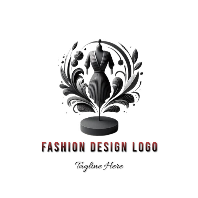 White Illustrative Fashion Design Logo Template | PosterMyWall
