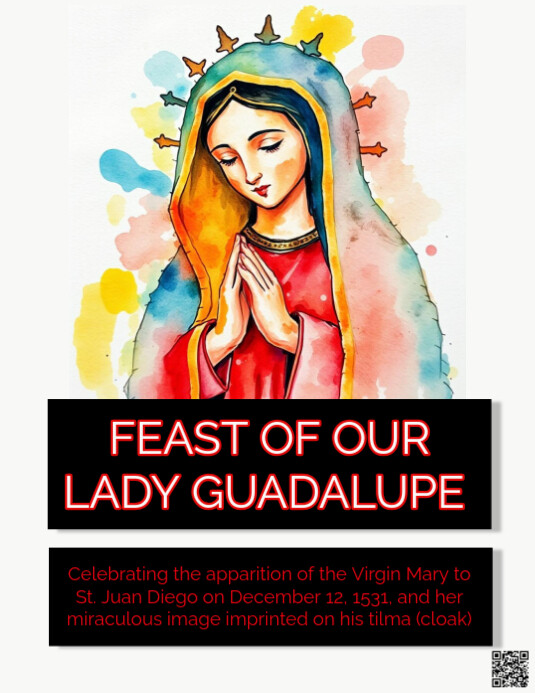 White Illustrative Feast Of Our Lady Of Guadalupe Flyer (us Letter ...