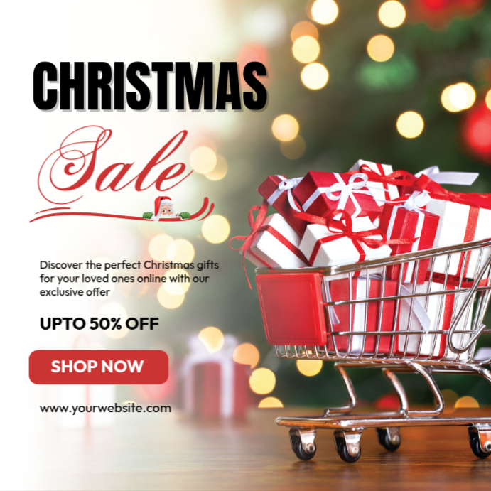 White Illustrative Festive Offer Instagram Post Template | PosterMyWall