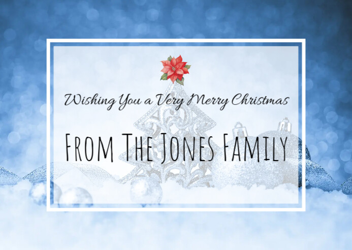 White Illustrative Festive Snow Christmas Greetings Postcard Template ...