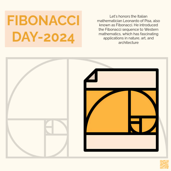 White Illustrative Fibonacci Day Instagram Post Template | PosterMyWall