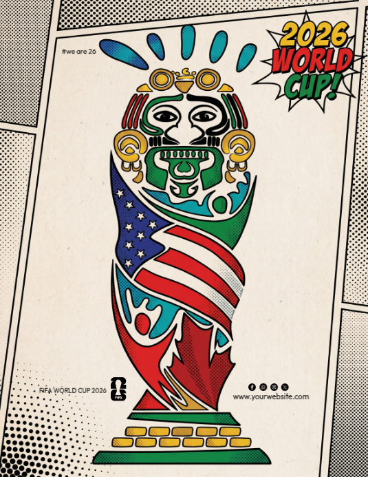 Plantilla de Fifa World Cup 2026 Folletos | PosterMyWall