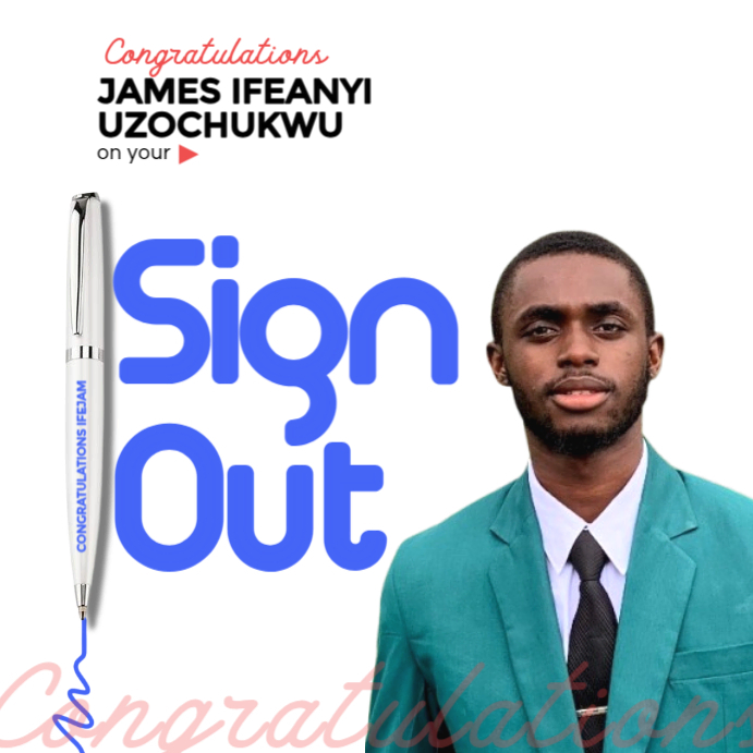 White Illustrative Final Exam Sign Out Design Instagram Post Template ...
