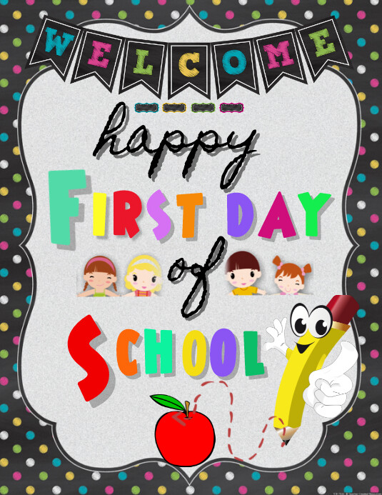 Plantilla de White Illustrative First Day Of School Flyer | PosterMyWall