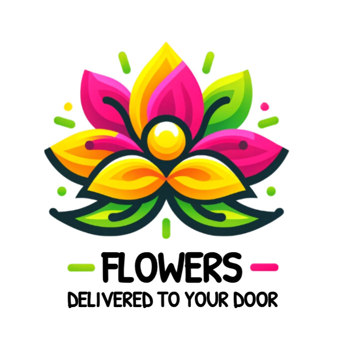 White Illustrative Flower Shop Logo Template | PosterMyWall
