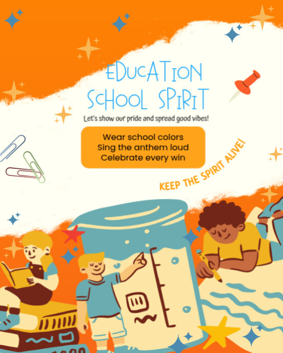 White Illustrative Free High School Event Poster With Fun Illustrated ...