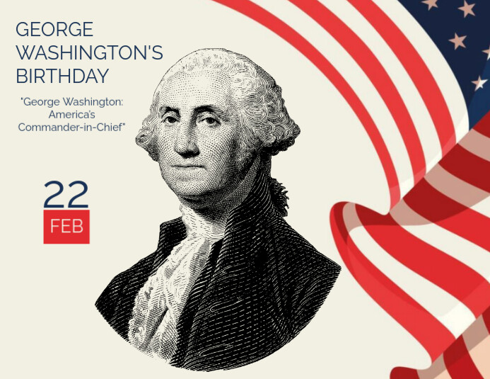 Copy of White Illustrative George Washington's Birthday Flyer (us ...