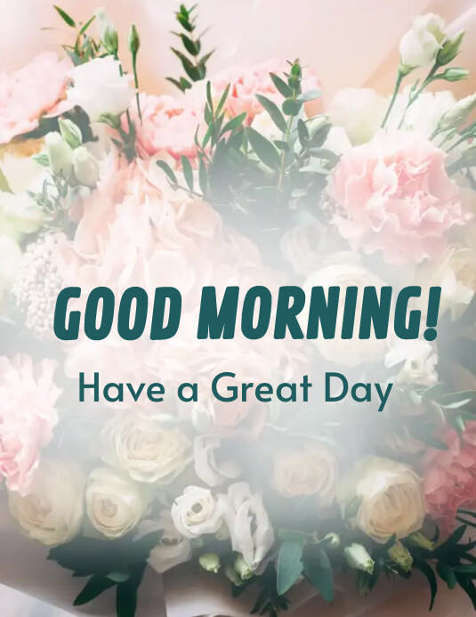 White Illustrative Good Morning Flyer (us Le Template | PosterMyWall