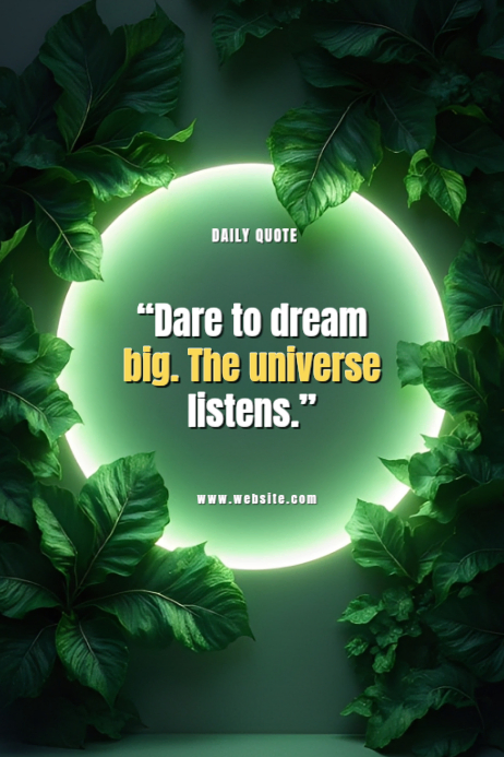 White Illustrative Green Background Typography Inspirational Quote ...