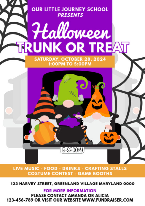 Plantilla de White Illustrative Halloween Candy Drive Flyer A4 ...