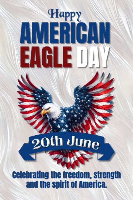 Copy of White Illustrative Happy American Eagle Day Poster | PosterMyWall