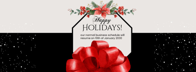 Plantilla de White Illustrative Happy Holiday Facebook Cover Photo ...