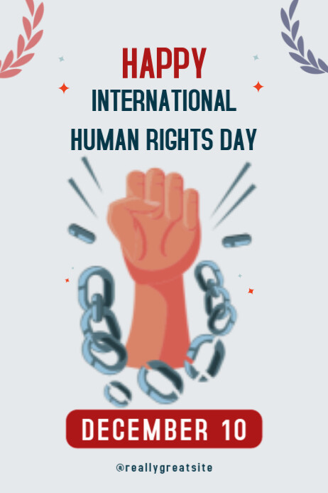 White Illustrative Happy International Human Rights Day Poster Template ...