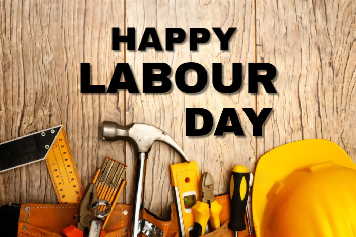 Copy of White Illustrative Happy Labour Day Poster | PosterMyWall
