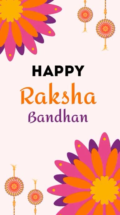 White Illustrative Happy Raksha Bandhan Wishe Template | PosterMyWall