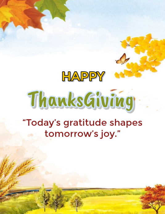 Plantilla de White Illustrative Happy Thanksgiving Day Templates Post ...