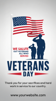 White Illustrative Happy Veterans Day Instagram Story Template ...