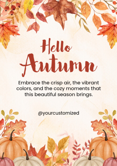 Copy of White Illustrative Hello Autumn A4 | PosterMyWall