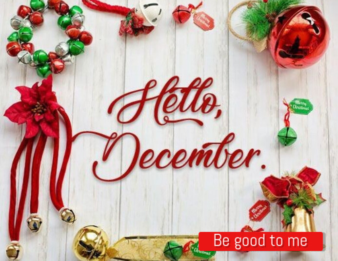 White Illustrative Hello December Flyer (us Letter) Template | PosterMyWall