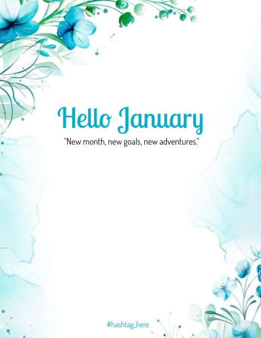 Copy of White Illustrative Hello January Flyer (us Letter) | PosterMyWall