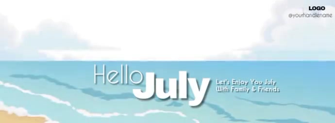 Copy of White Illustrative Hello July Family Wishes Facebook Cover ...