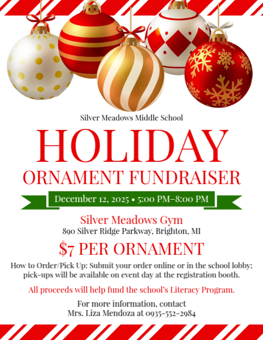 White Illustrative Holiday Ornament Fundraiser Flyer (us Letter ...