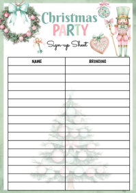 White Illustrative Holiday Party Sign Up A4 Template | PosterMyWall